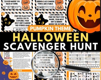 Halloween Witch Scavenger Hunt for Kids, Indoor Printable Game, Puzzles ...