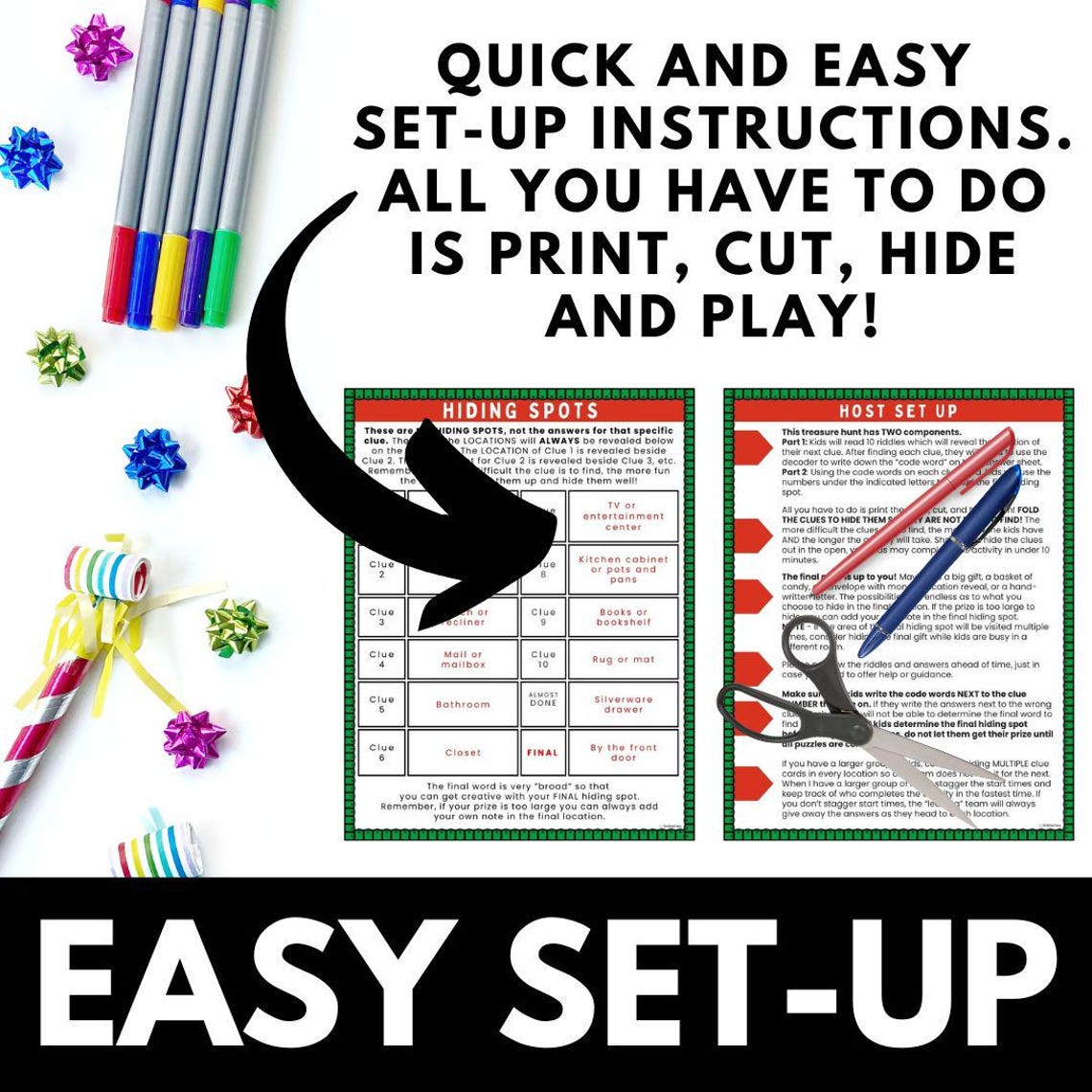 Christmas Reindeer Scavenger Hunt for Kids, Indoor Printable Game ...