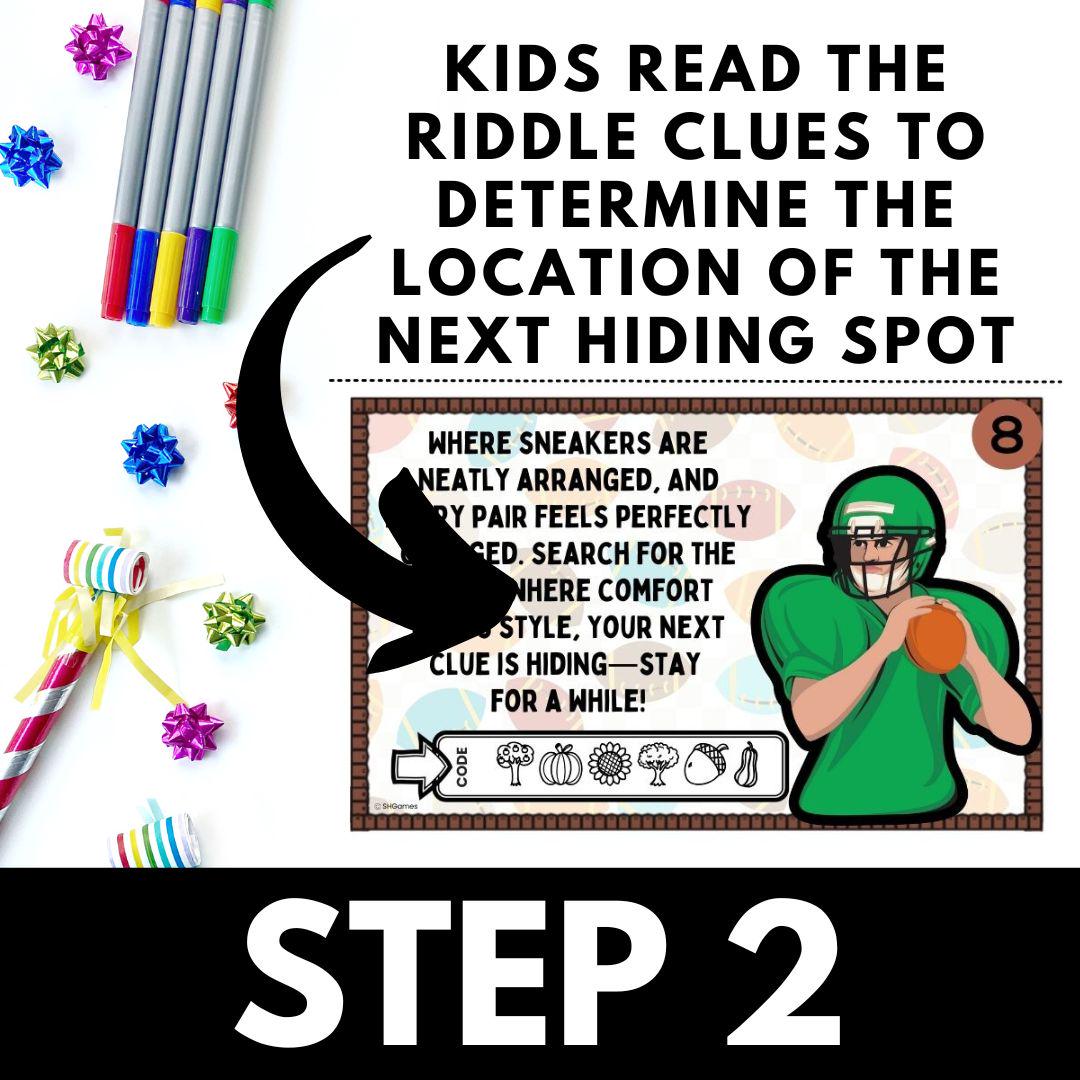 Football Scavenger Hunt for Kids, Indoor Printable Game, Riddles ...