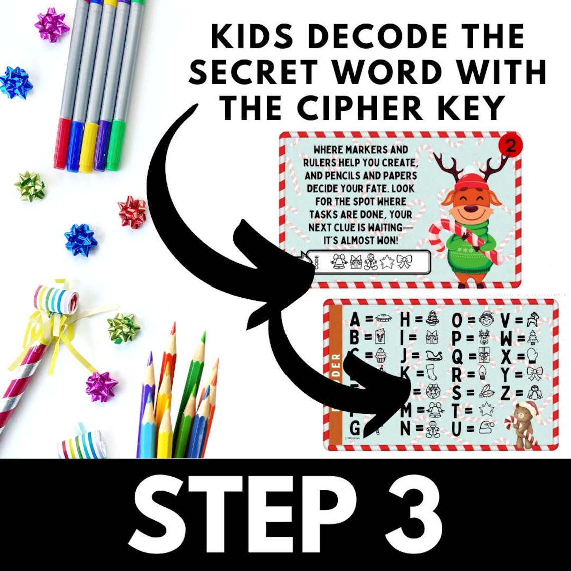 Candy Canes Scavenger Hunt for Kids, Indoor Printable Game, Riddles ...