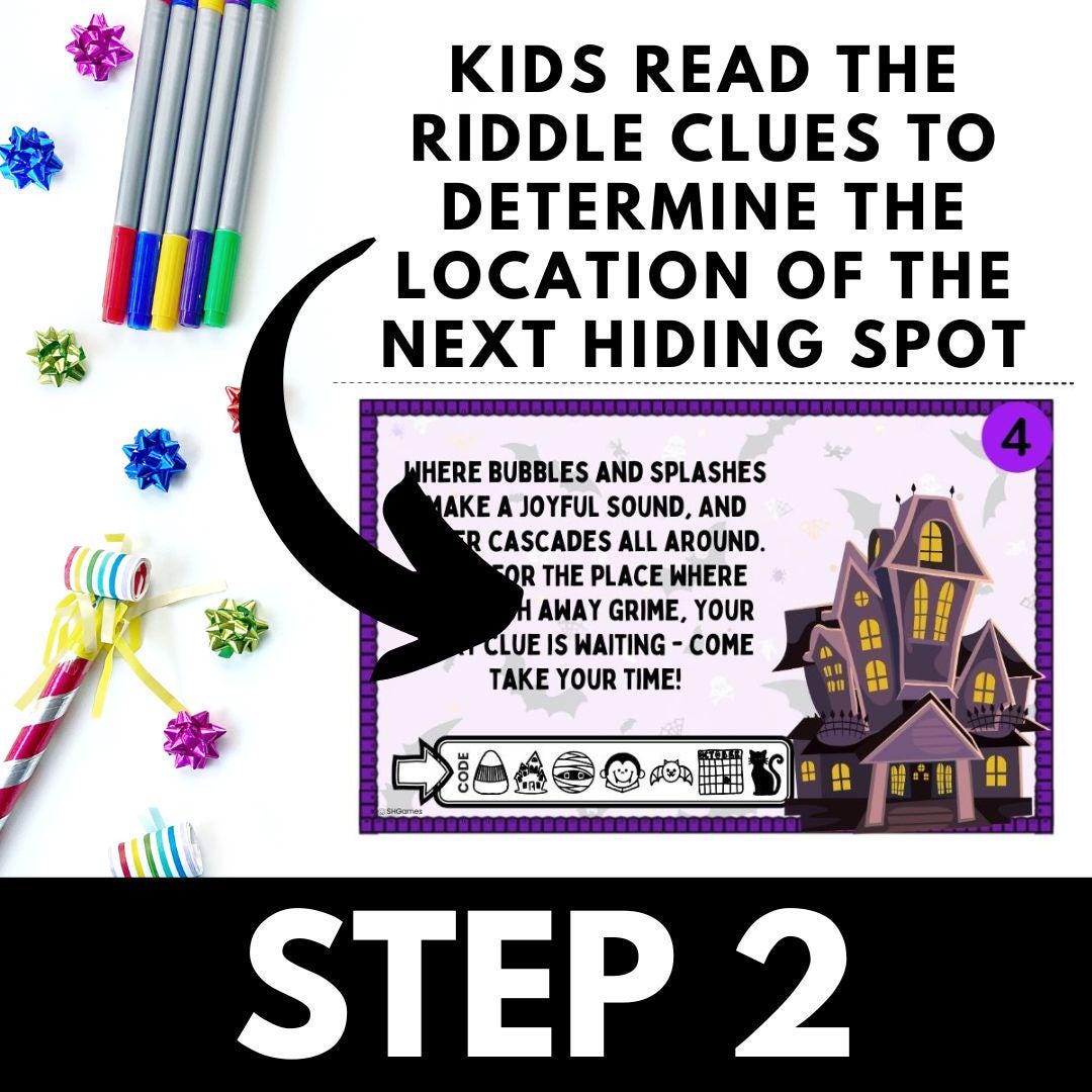Halloween Haunted House Scavenger Hunt for Kids, Indoor Printable Game ...