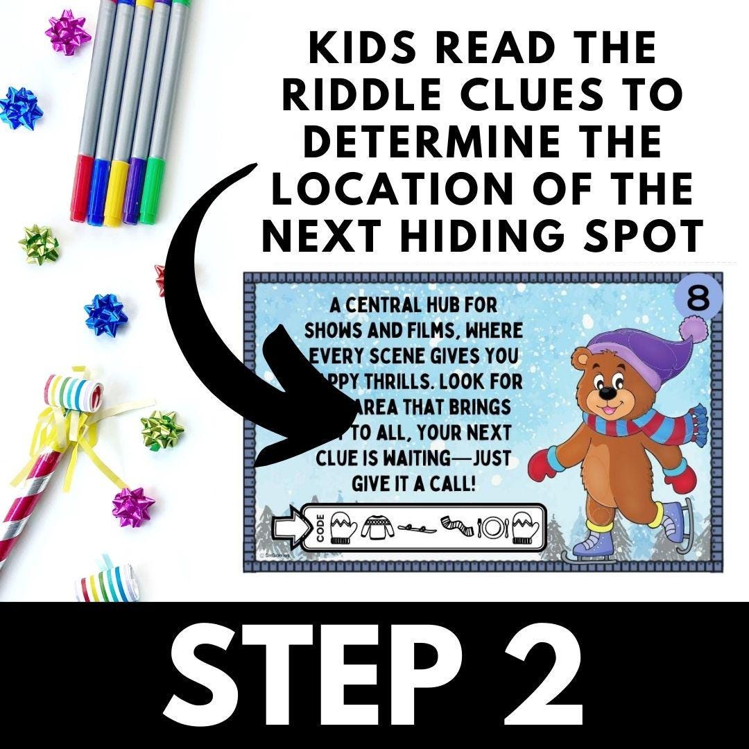 Winter Sports Scavenger Hunt for Kids, Indoor Printable Game, Riddles ...