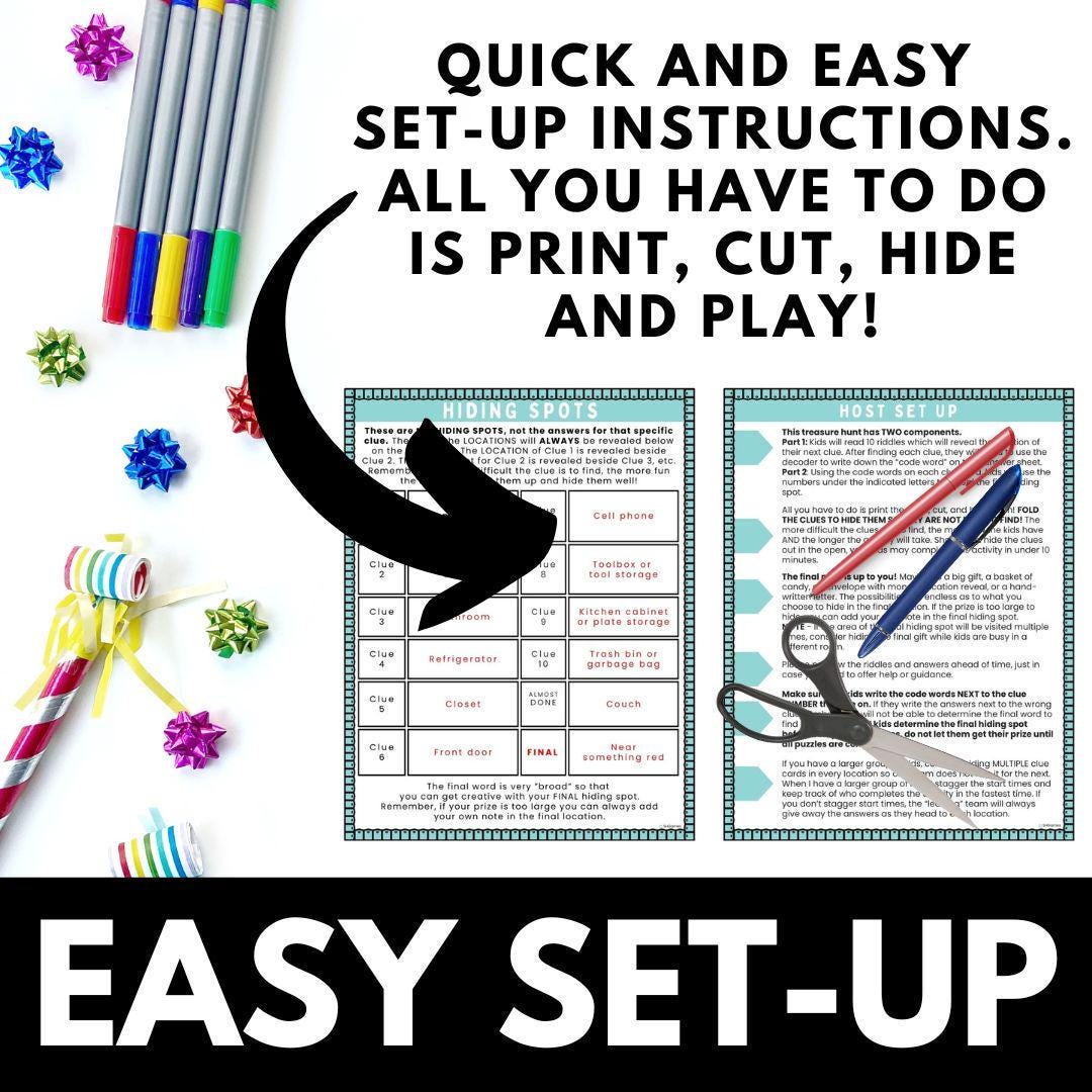 Winter Cabin Scavenger Hunt for Kids, Indoor Printable Game, Riddles ...