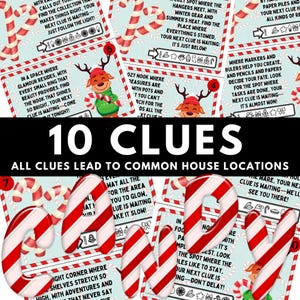 Candy Canes Scavenger Hunt for Kids, Indoor Printable Game, Riddles ...