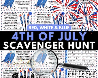 4th of July Cookout Scavenger Hunt for Kids, Indoor Printable Game ...