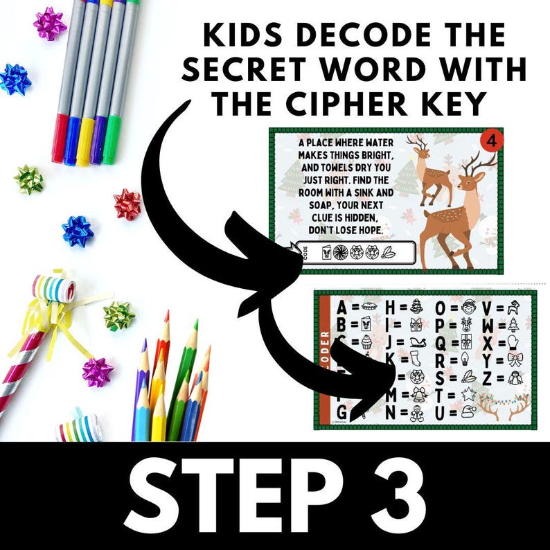 Christmas Reindeer Scavenger Hunt for Kids, Indoor Printable Game ...