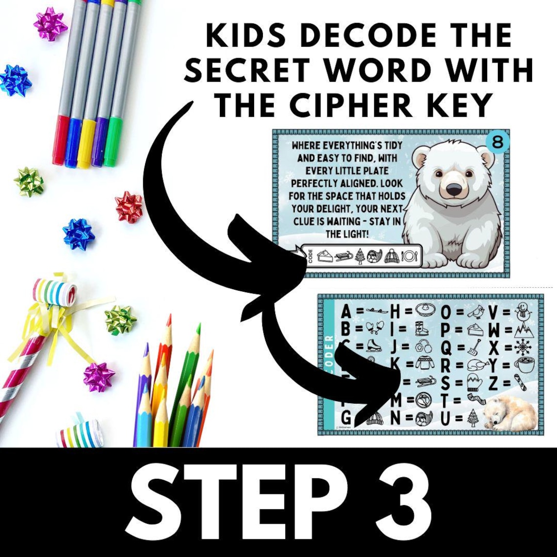 Polar Bears Scavenger Hunt for Kids, Indoor Printable Game, Riddles ...