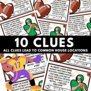 Football Scavenger Hunt for Kids, Indoor Printable Game, Riddles ...