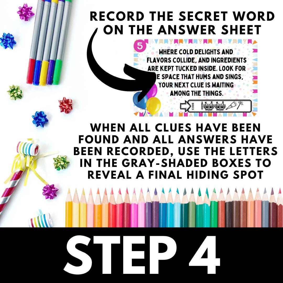 Girls Birthday Scavenger Hunt for Teens and Tweens, Indoor Printable ...