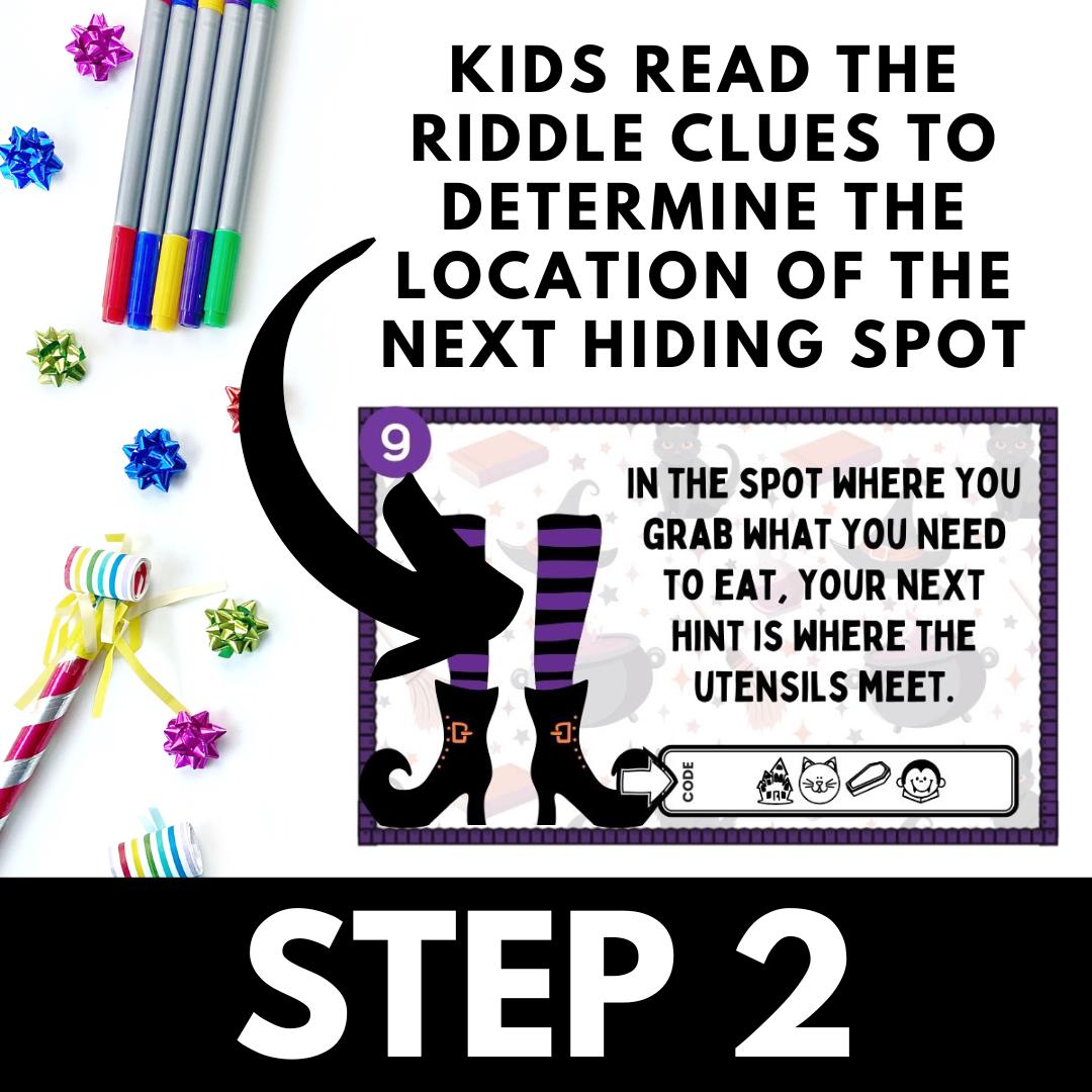 Halloween Witch Scavenger Hunt for Kids, Indoor Printable Game, Puzzles ...