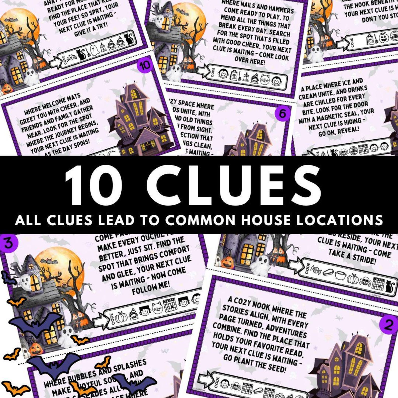 Halloween Haunted House Scavenger Hunt for Kids, Indoor Printable Game ...