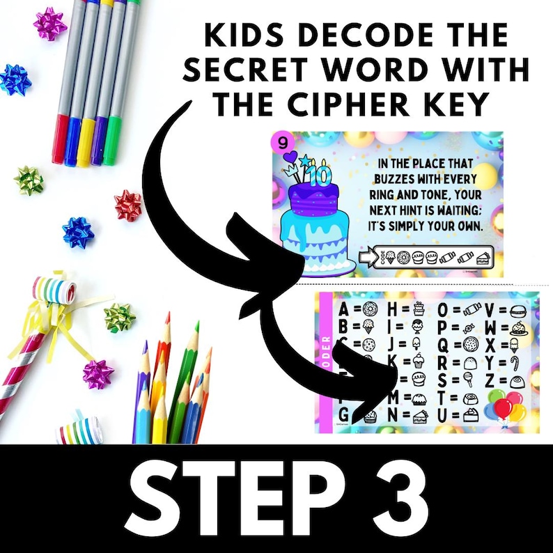 Girls 10th Birthday Scavenger Hunt for Kids, Indoor Printable Game ...