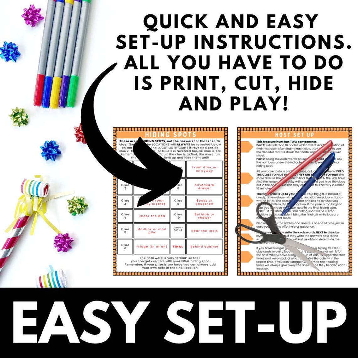 Scarecrow Scavenger Hunt for Kids, Indoor Printable Game, Riddles ...