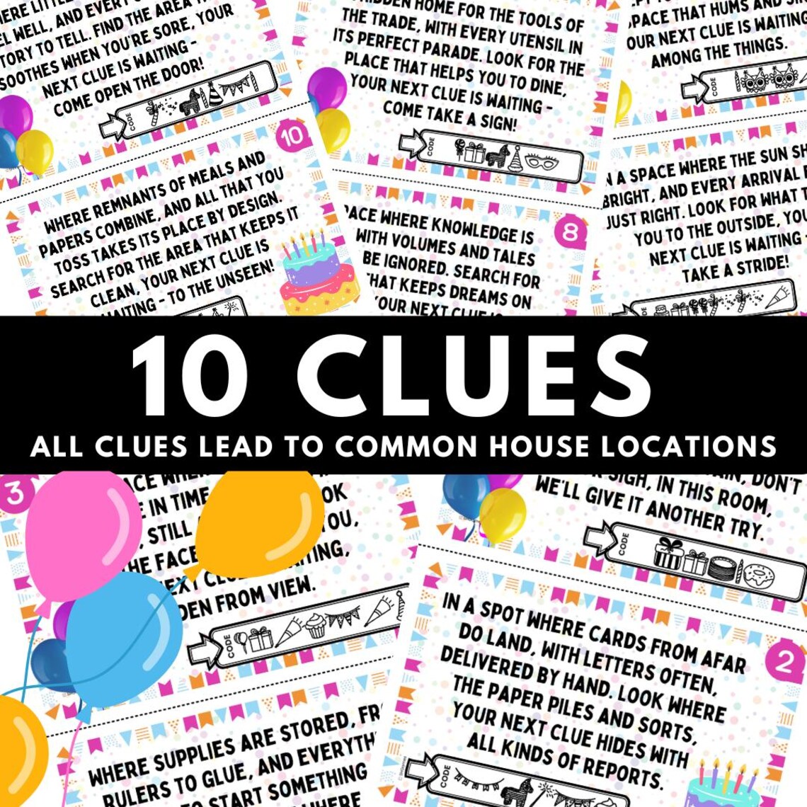 Girls Birthday Scavenger Hunt for Teens and Tweens, Indoor Printable ...