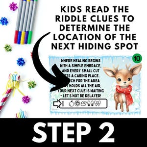 Santa's Helper Scavenger Hunt for Kids, Indoor Printable Game, Riddles ...