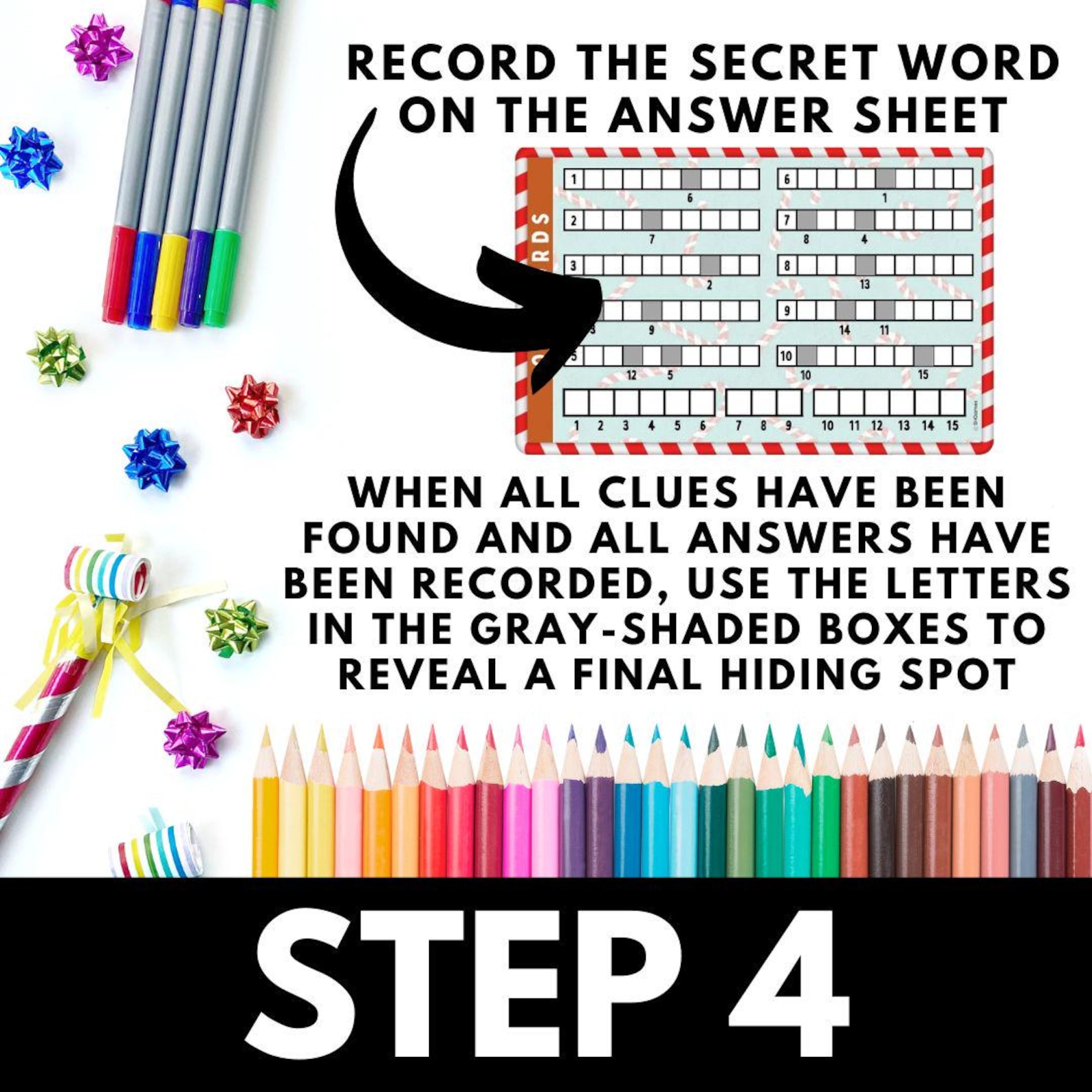 Candy Canes Scavenger Hunt for Kids, Indoor Printable Game, Riddles ...