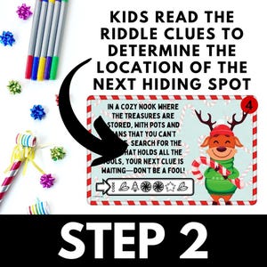 Candy Canes Scavenger Hunt for Kids, Indoor Printable Game, Riddles ...