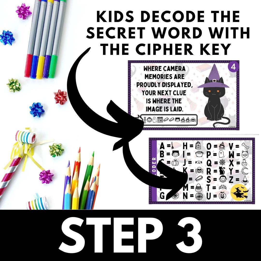 Halloween Witch Scavenger Hunt for Kids, Indoor Printable Game, Puzzles ...