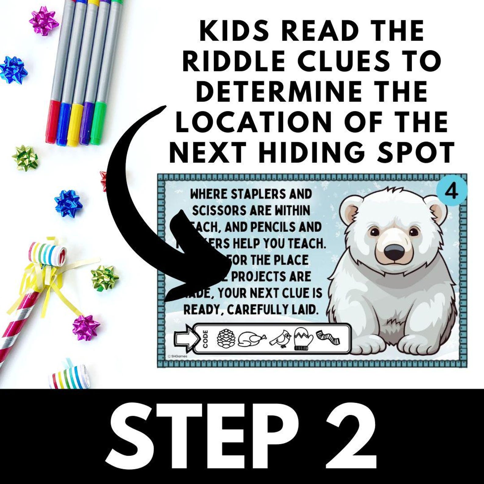 Polar Bears Scavenger Hunt for Kids, Indoor Printable Game, Riddles ...