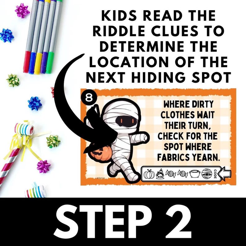 Halloween Mummy Scavenger Hunt for Kids, Indoor Printable Game, Puzzles ...