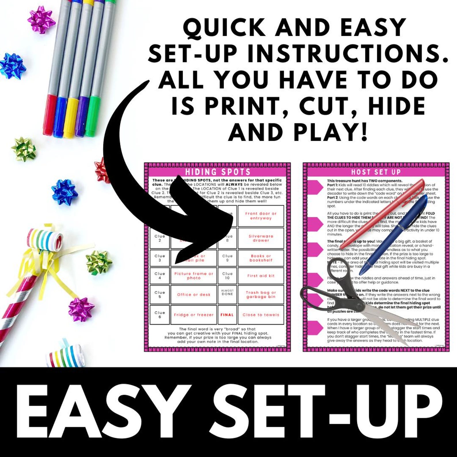 Girls Birthday Scavenger Hunt for Teens and Tweens, Indoor Printable ...