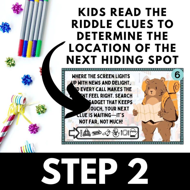 Winter Cabin Scavenger Hunt for Kids, Indoor Printable Game, Riddles ...