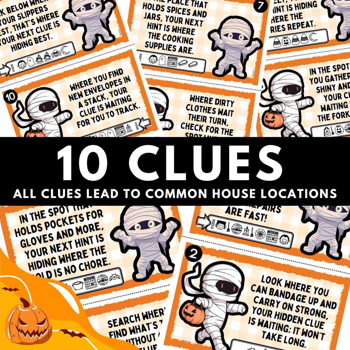 Halloween Mummy Scavenger Hunt for Kids, Indoor Printable Game, Puzzles ...