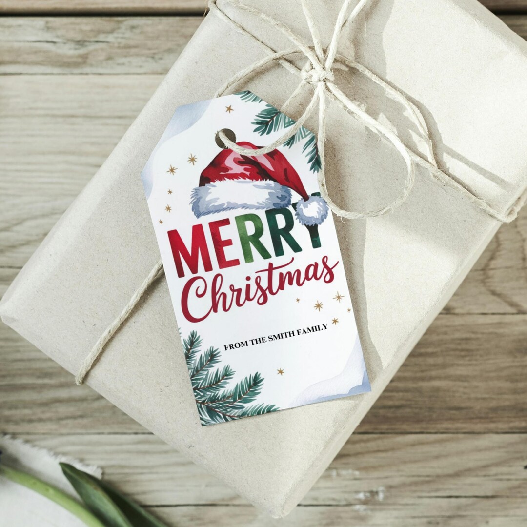 Christmas Gift Tag Christmas Favor Tags Holiday Gift Tags Merry ...
