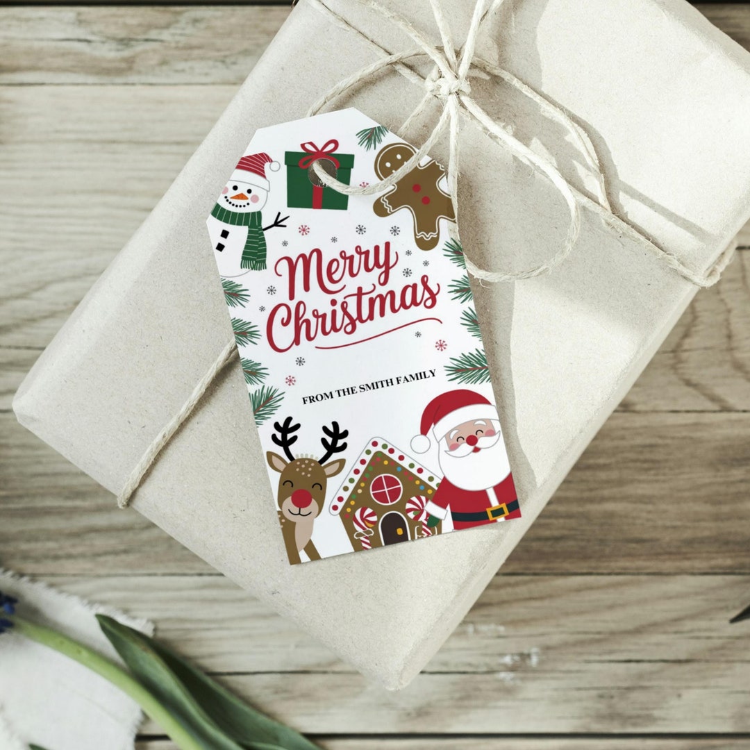 Christmas Gift Tag Christmas Favor Tags Holiday Gift Tags Merry ...