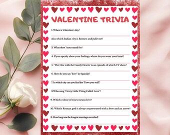 Valentines Day Trivia Game, Valentine Day Party Game for Kids ...