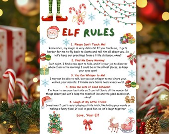 Elf Rules Printable, Editable Christmas Elf Magic Rules, Christmas ...