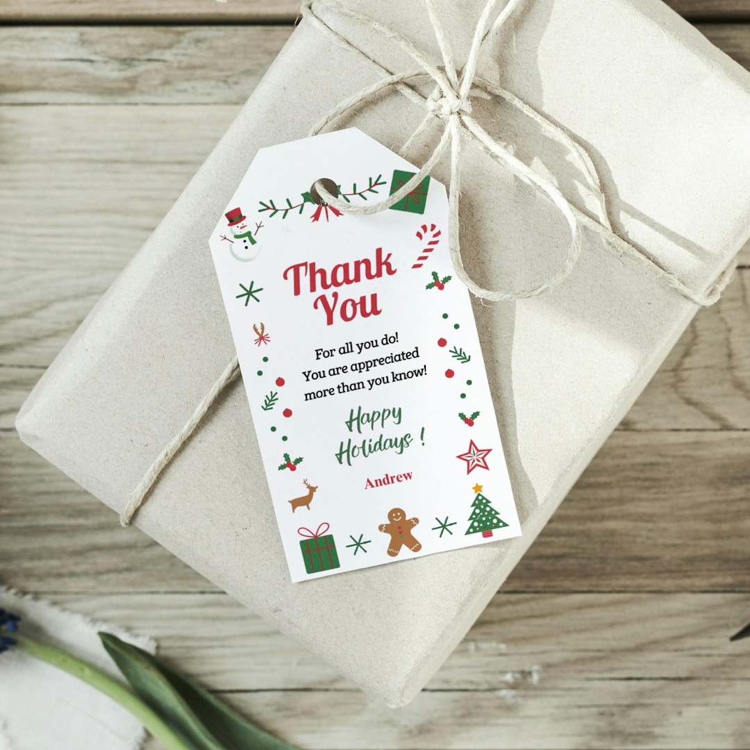 Christmas Gift Tag Christmas Favor Tags Holiday Gift Tags Merry ...
