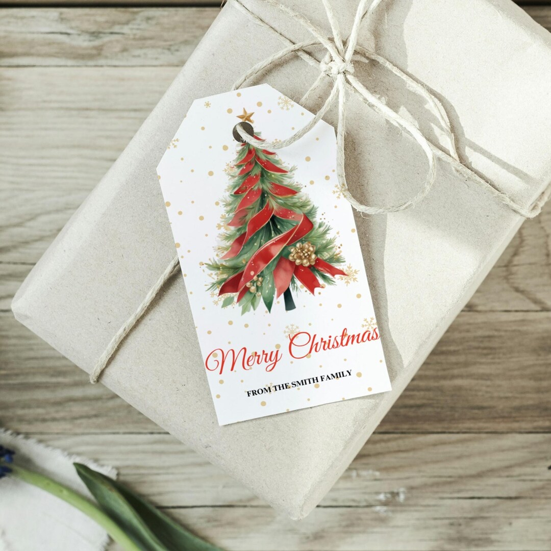 Christmas Gift Tag Christmas Favor Tags Holiday Gift Tags Merry ...