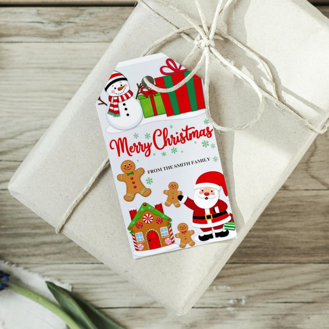Christmas Gift Tag Christmas Favor Tags Holiday Gift Tags Merry ...