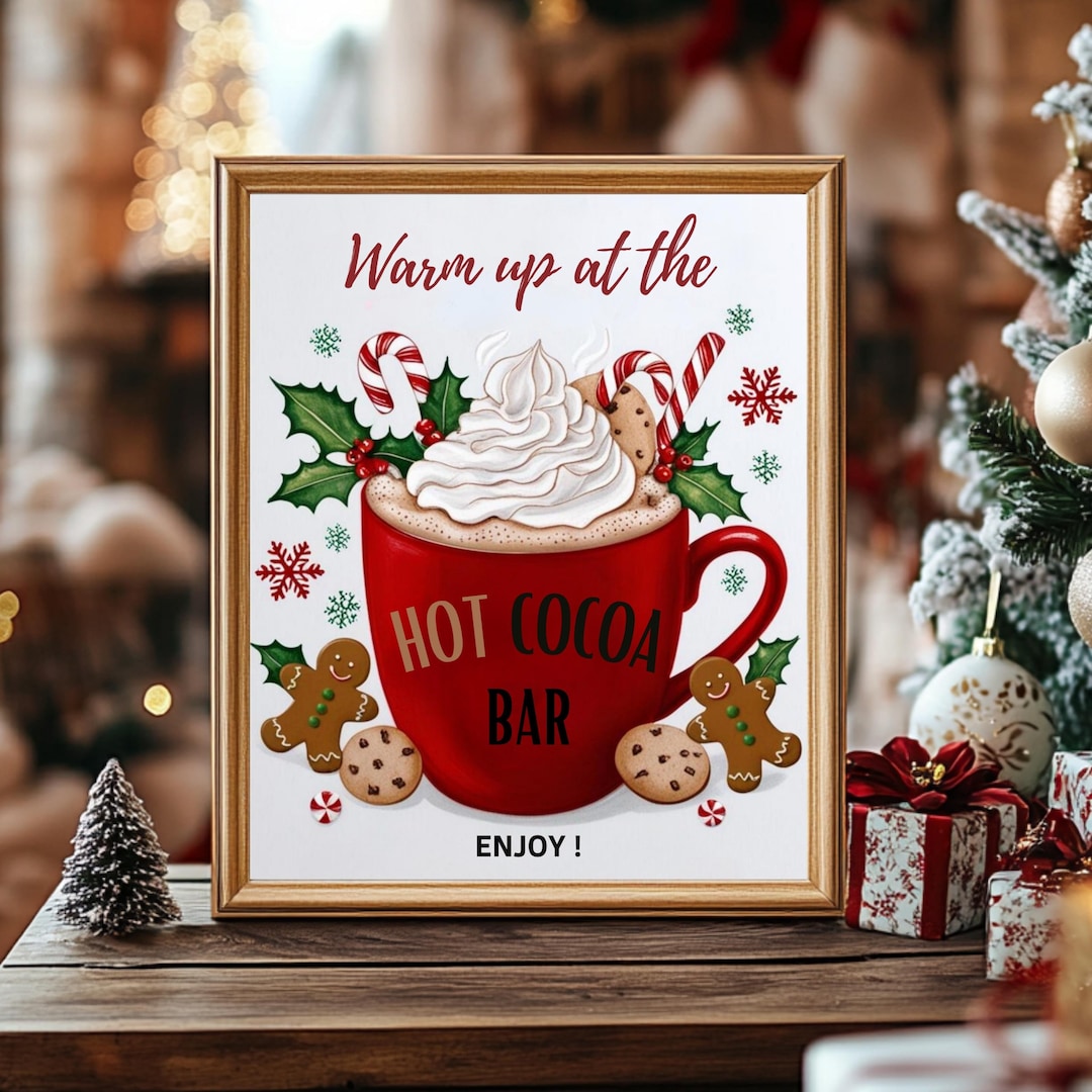 Letrero imprimible para barra de chocolate caliente, barra de chocolate ...