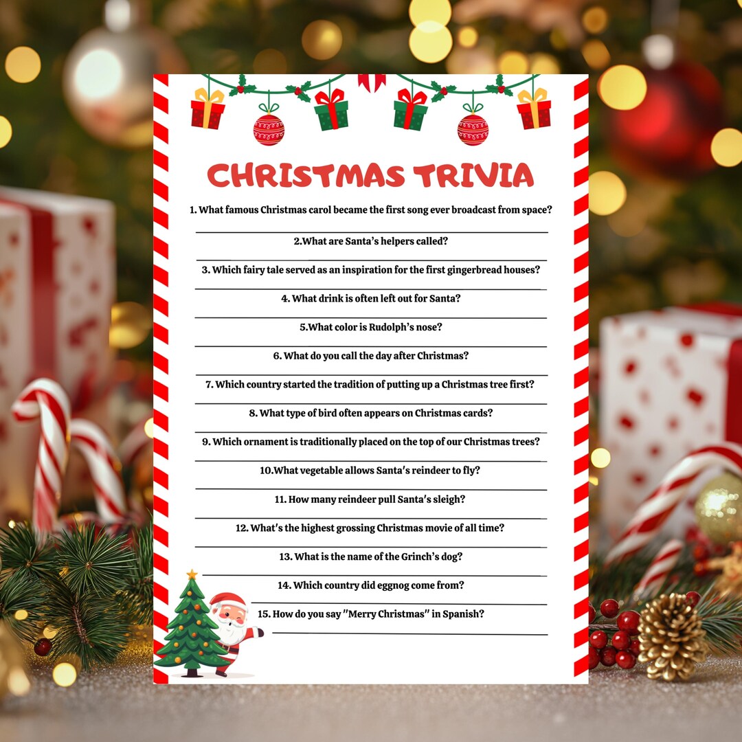Editable Christmas Trivia Game, Christmas Party Games, Festive Season ...
