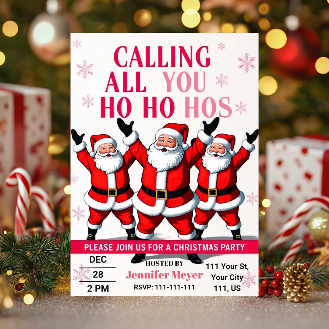 Editable Funny Christmas Invitation, Friendsmas Invitation Template ...