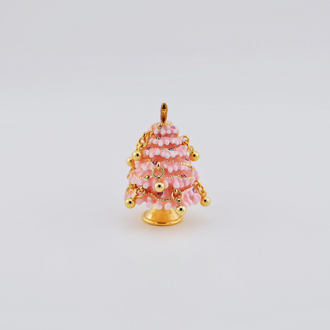 Handcrafted Enamel Christmas Tree Pendant: Holiday Charm With Gold ...