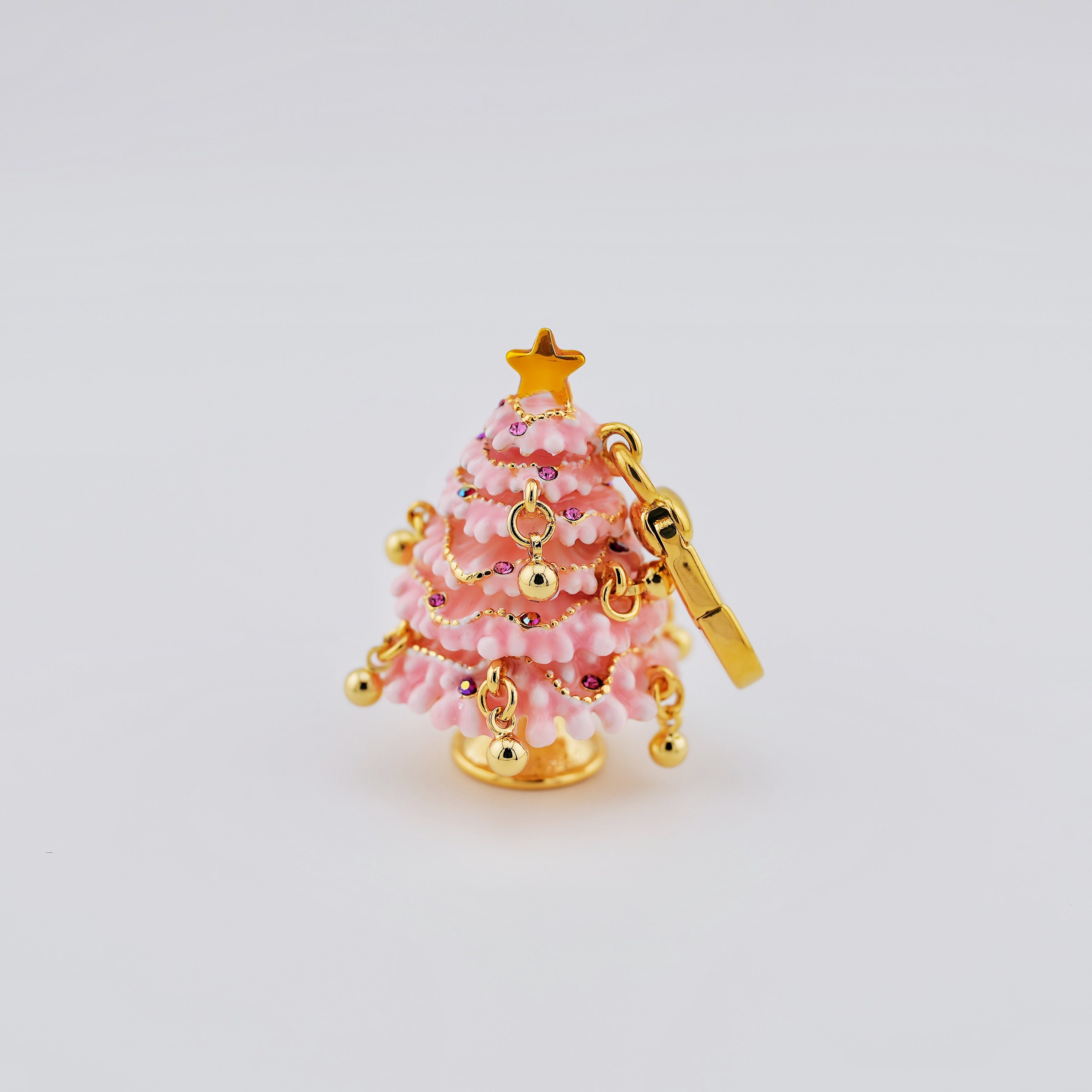 Handcrafted Enamel Christmas Tree Pendant: Holiday Charm With Gold ...
