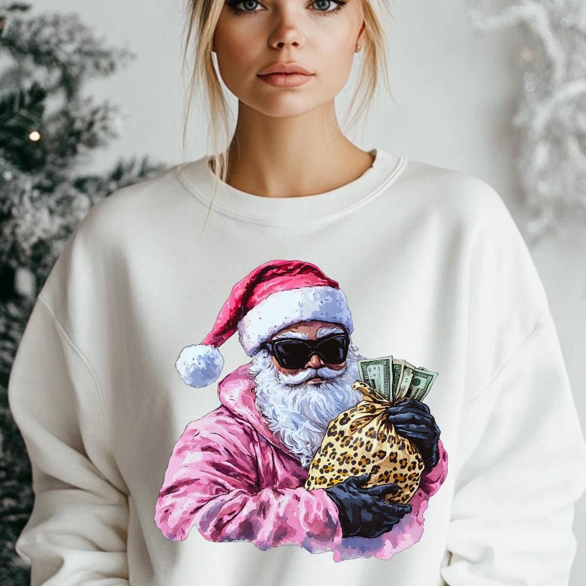 Retro Santa Robbing Bank, Christmas Clipart, Vintage Santa, Christmas ...