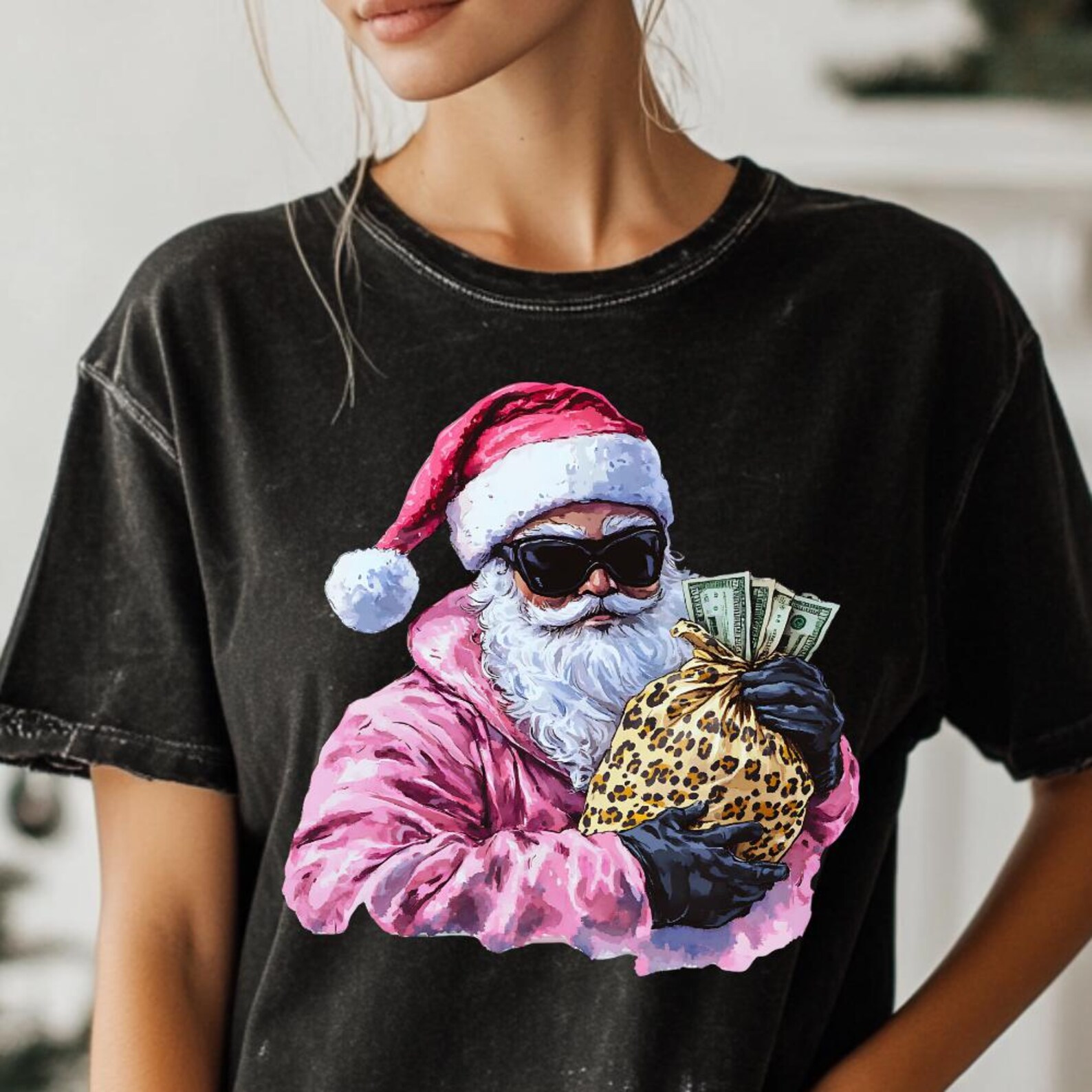 Retro Santa Robbing Bank, Christmas Clipart, Vintage Santa, Christmas ...