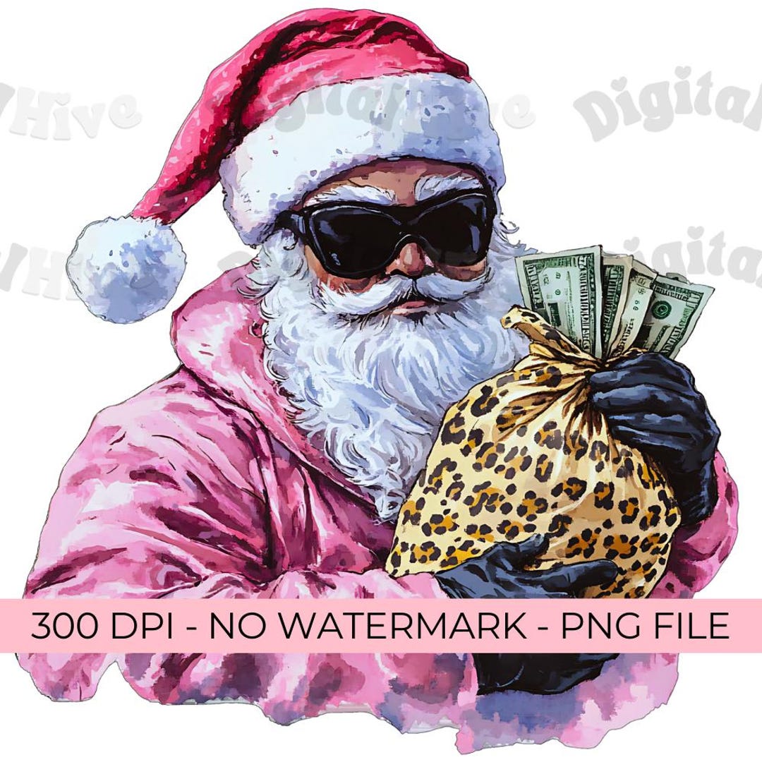 Retro Santa Robbing Bank, Christmas Clipart, Vintage Santa, Christmas ...
