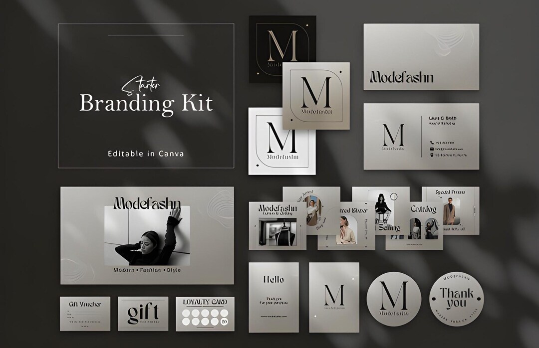 Starter Branding Kit Brand Guidelines Canva Template Full Business ...