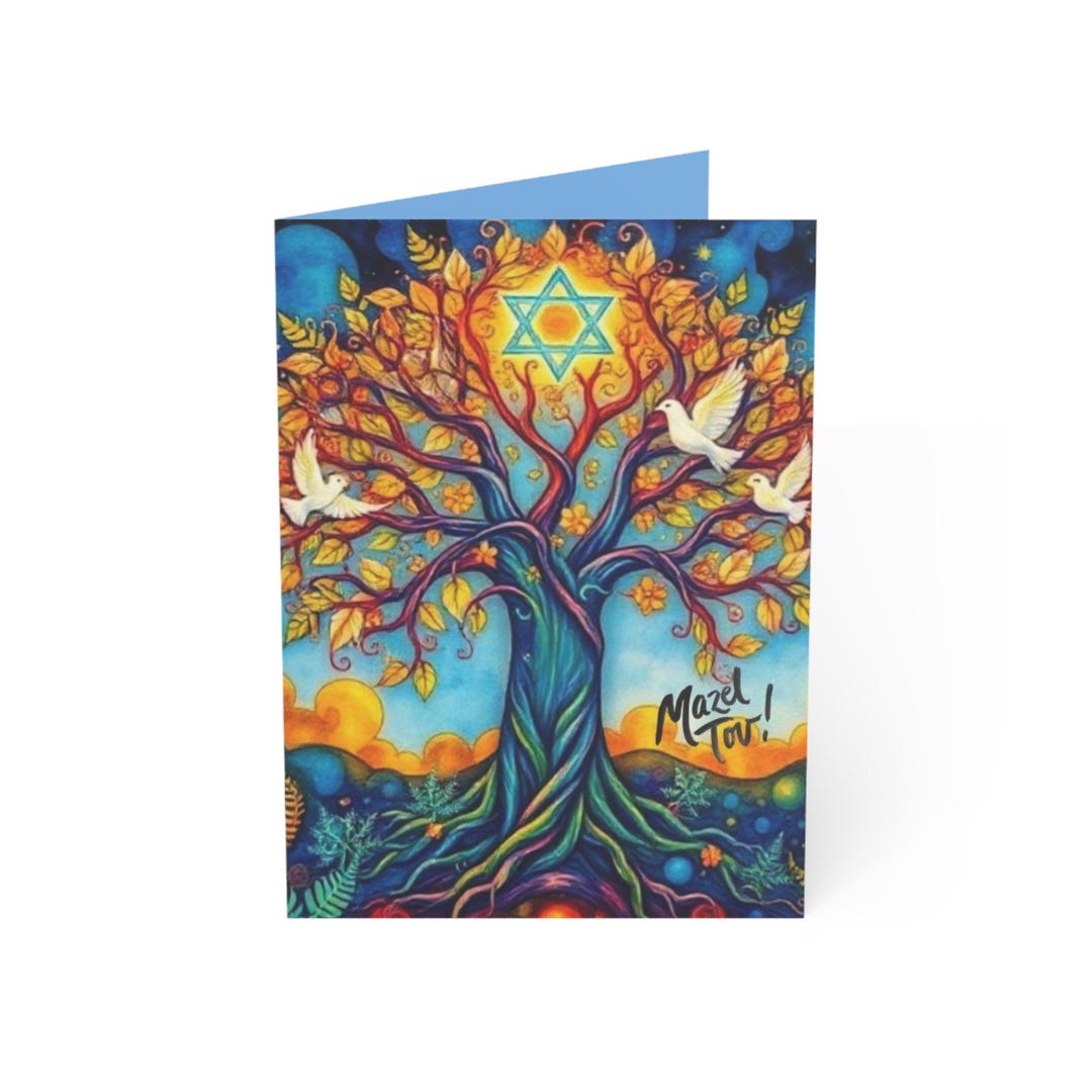 Mazel Tov Watercolor Star of David Greeting Card Jewish Celebration - Etsy
