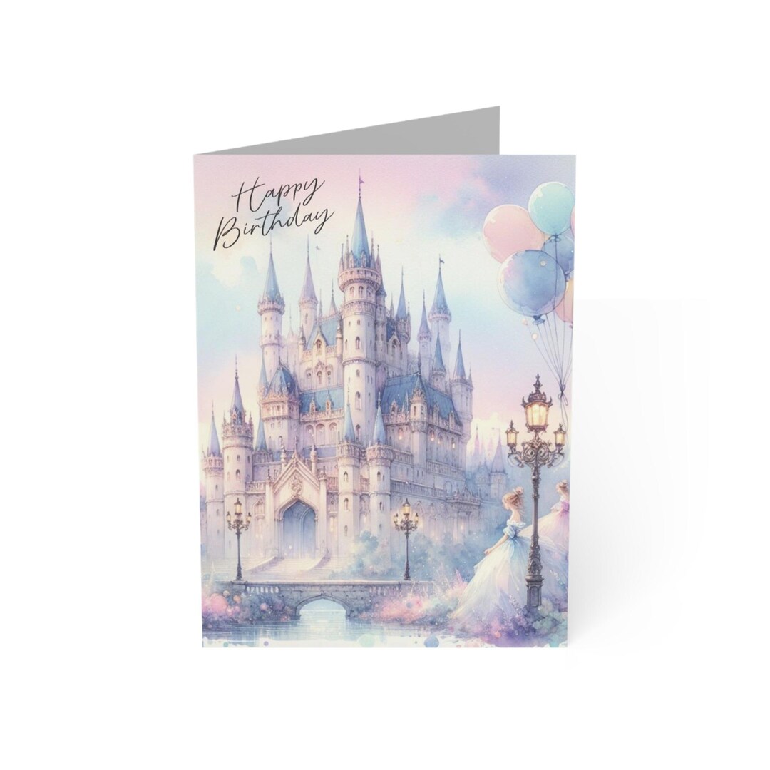Princess Castle Birthday Daughter, Greeting Card Card: Watercolor - Etsy
