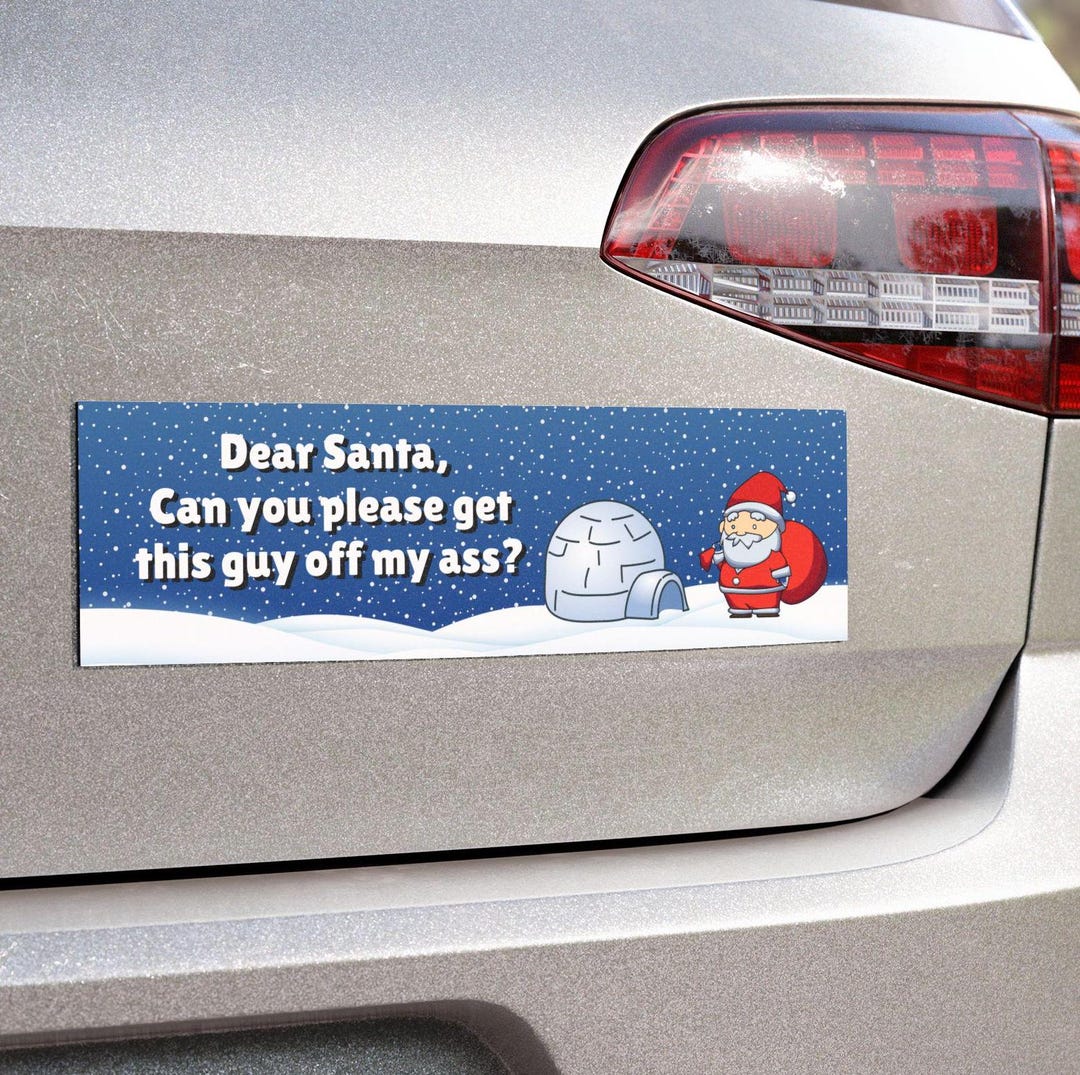 Funny Christmas Car Magnets - Holiday Tailgating Message for Slippery ...