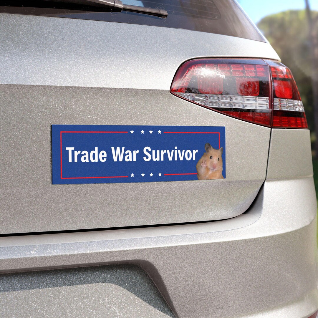 Trade War Survivor - Funny Meme Car Magnet, Economic Humor, Anti-tariff ...