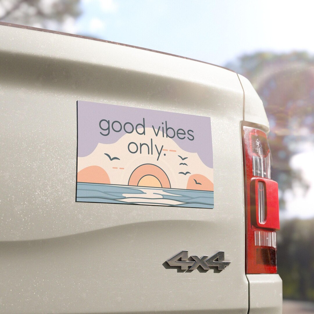 Good Vibes Only Car Magnet - Funny Retro Aesthetic Magnet for Positive ...
