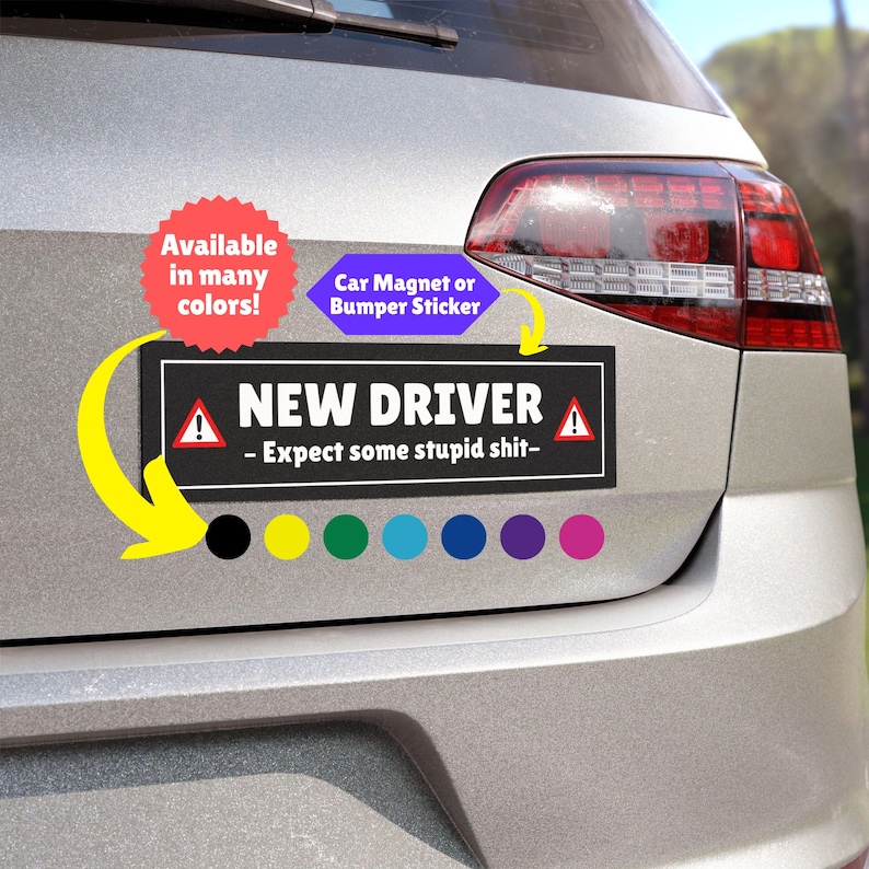 New Driver Car Magnet - Student Driver Bumper Sticker - Teen Driver ...