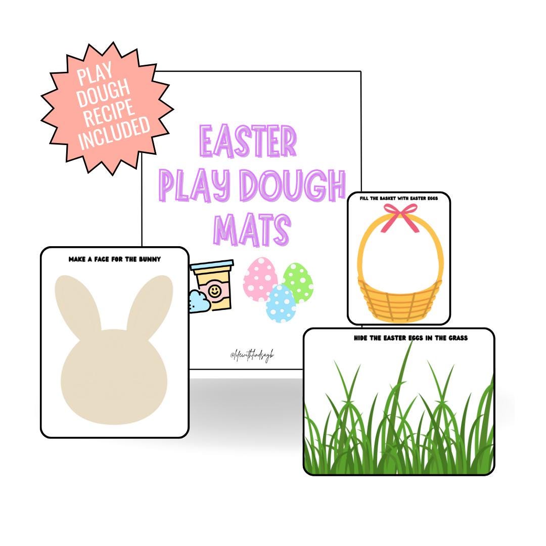 Easter Play Dough Mats Printable Easter Fun for Preschoolers - Etsy